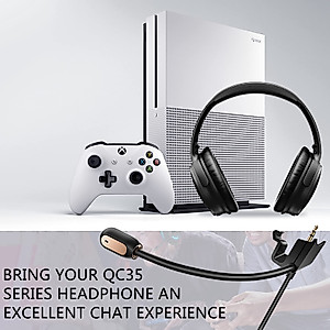 Uberwith Boom Microphone Cable Noise-Cancelling Replacement Compatible with Bose QC35 & QC35 II & QC45 Headphones with Mute Switch for PC, Laptop, PS 4/5, Xbox One Controller