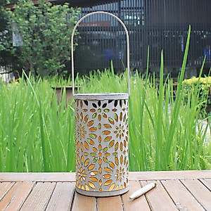 Tencoz Solar Lantern Outdoor, Solar Lantern Waterproof Garden LED Solar Light, Solar Metal Lantern Hanging Lights Moroccan Solar Decorative Lantern for Garden, Patio, Yard and Table