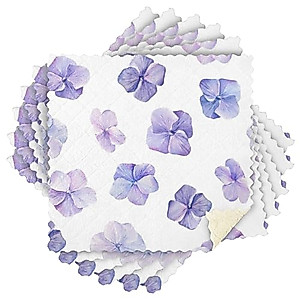 FRODOTGV Blue Hydrangea Flowers Watercolor Kitchen Towel Microfiber Table Cotton Kitchen Tea Towels Terry Cloth Dish Towel Cotton Hand Towels for Kitchen