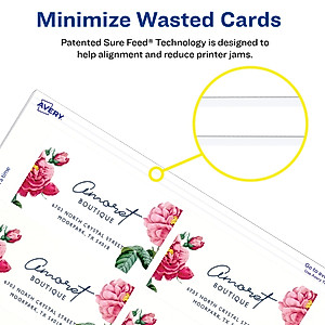 Avery Printable Business Cards, Inkjet Printers, 90 Cards, 2 x 3.5, Clean Edge, Heavyweight (28878)