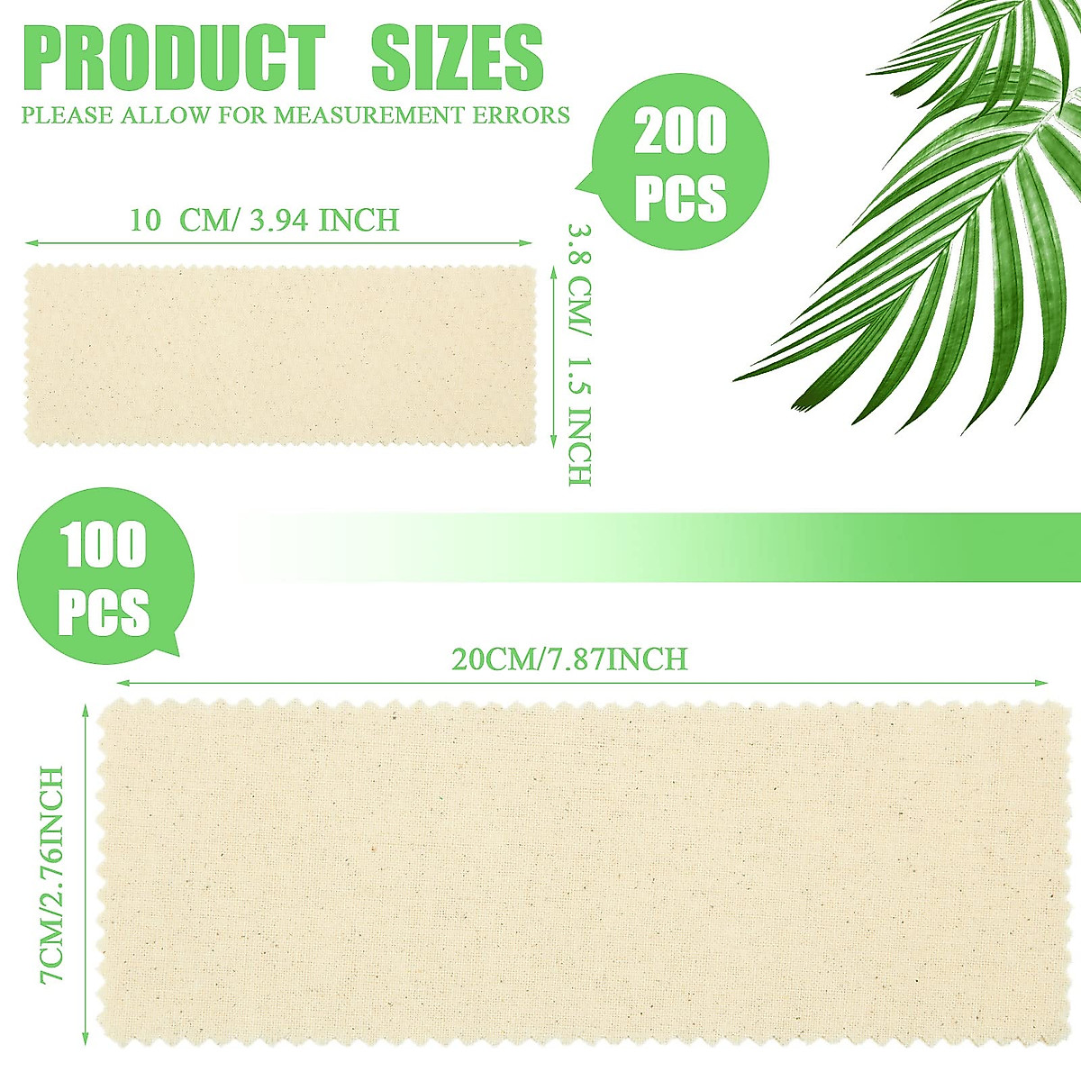 300 Pcs Natural Muslin Epilating Face Wax Strips Hair Removal Eyebrow Precut Waxing Strips Body Facial Cotton Wax Cloth Strip for Women Men (4 x 1.5 Inch, 8 x 2.8 Inch)