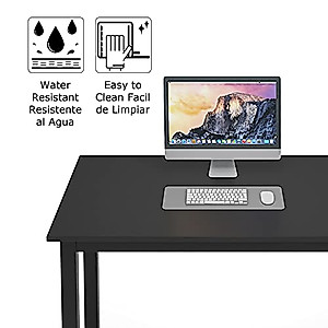 sogesfurniture 62.9 inches Office Desk Computer Desk Gaming Desk Computer Table Sturdy Writing Workstation for Home Office, Black