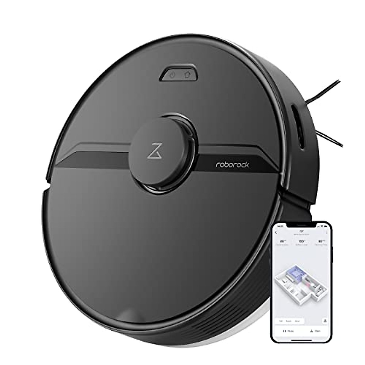 roborock Q7 Robot Vacuum and Mop, LiDAR Navigation, 2700Pa Suction, Multi-Level Mapping, 180mins Run-Time, Works with Alexa, Perfect for Hard Floors, Carpets, and Pet Hair (Black)