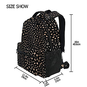 ALAZA Realistic Leopard Print Animal Skin Large Backpack Personalized Laptop iPad Tablet Travel School Bag with Multiple Pockets