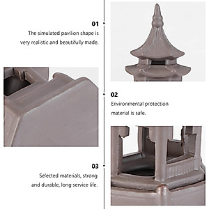 SOIMISS Miniature Pagoda Statue Garden Figurines Zen Garden Pagoda Chinese Zen Asian Decor Bonsai Decoration Miniature Garden Accessories (Coffee)