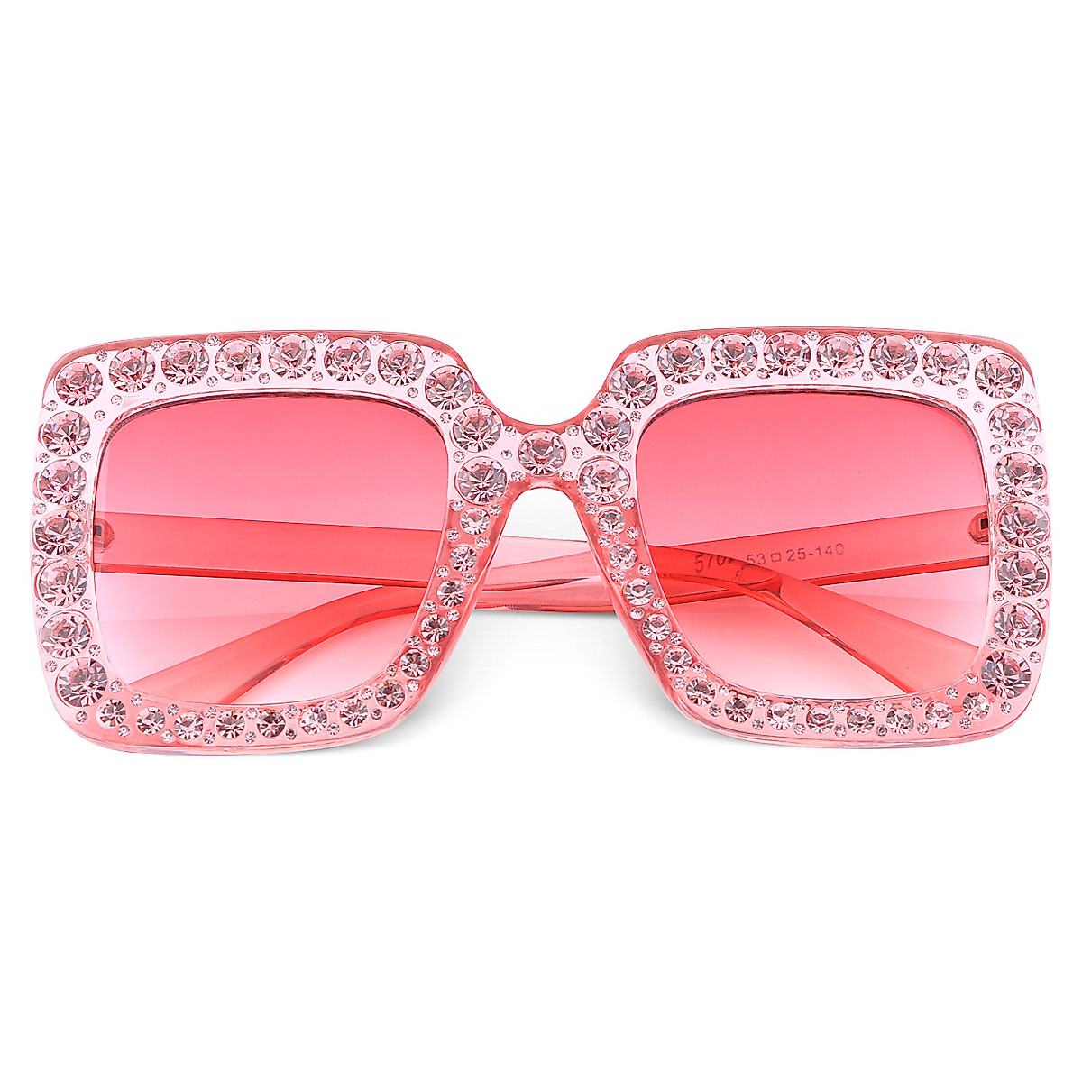 FEISEDY Women Sparkling Crystal Sunglasses Oversized Square Thick Frame B2283
