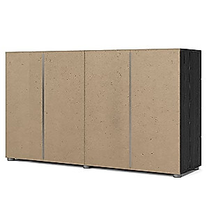 Levan Home Contemporary 8 Drawer Double Dresser in Black Woodgrain