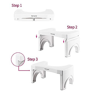 Vansand Toilet Foot Stool,Folding Toilet Stool,Squatting Toilet Potty Stool,Toilet Auxiliary Step,7.5Inch Height White