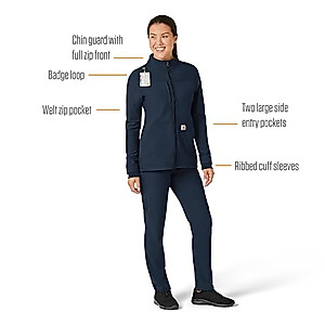 Carhartt Women's Fluid Resistant Fleece Jacket, Navy, S