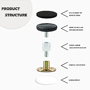 spasaling Headboard Stoppers, 4pcs Adjustable Bed Frame Anti-Shake Tool with Screw Couch Wall Spacer Headboard Stabilizer for Bedside Headboards, Cabinets, Loosening Sofas (1.18''-4.41'')