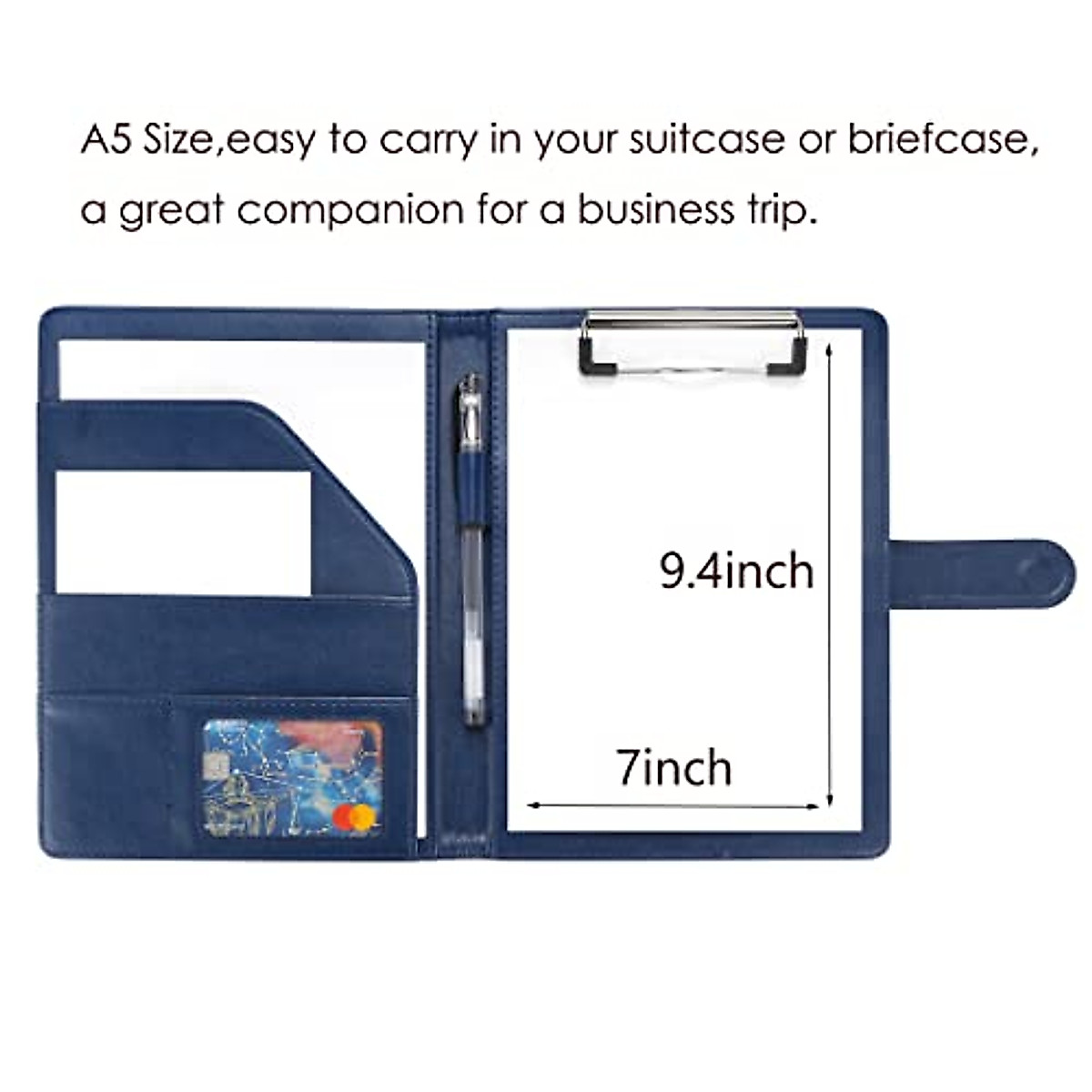 Stitch Gifts Stitch Leather Portfolio Folder A5 Size Ohana Gift Document Folder Inspirational Quote Gift for Son Daughter Always Remember You are Braver Than You Believe (Portfolio Blue)