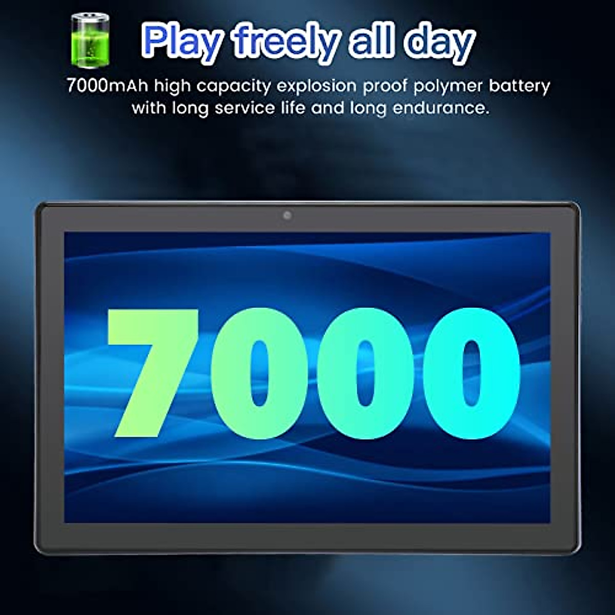 10.0 Inch Tablet 2.4G 5G WiFi Tablet with 6GB RAM 256GB ROM, 128GB Expand, 3 Card Slots, USB C Charging GPS Bluetooth IPS HD Touch Screen Computer Tablet Front 5MP Rear 8MP for Android 10(Blue)