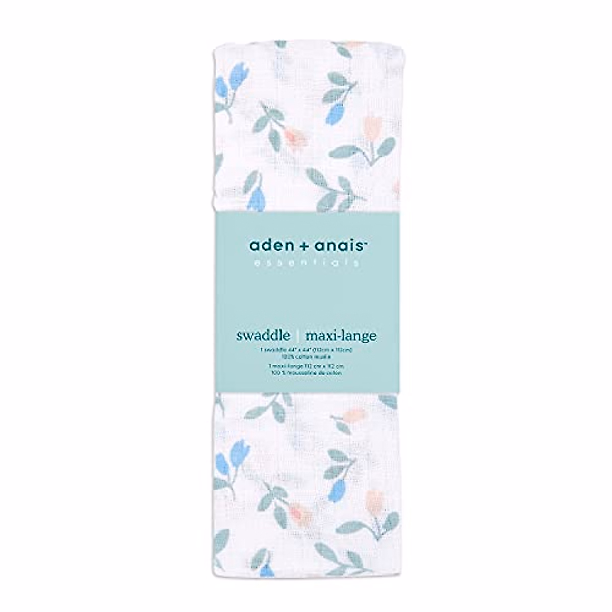 aden + anais Essentials Swaddle Blanket, Muslin Blankets for Girls & Boys, Baby Receiving Swaddles, Ideal Newborn Gifts and Infant Shower Items, Single, Falling Florals