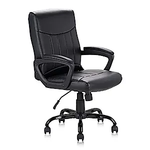 KLASIKA Home Chair Executive Office Chair Desk Ergonomic Swivel Chair with PU Leather Black 1 Pack