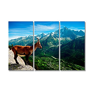 Mountain Goat Looks at Landscape Canvas Print 5 Panels / 36x24 inches