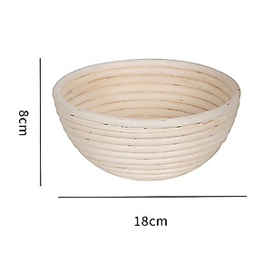 Bread Proofing Basket Dough Banneton Round Proofing Basket Kit Natural Rattan Bread Bowl Baking Making Tools Set with Linen Liner Cloth for Professional and Home Bakers (Ship from USA)