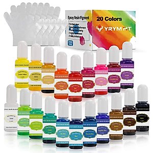 Epoxy Resin Pigment - 20 Colors Epoxy Resin Dye Liquid for Epoxy Resin Coloring, High Concentrated Resin Color Pigment Mix Color for Resin Jewelry Crafts Art Paint Making - 10ml Each…