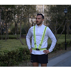 Dazonity High Visibility Safety Vest,Lightweight,Adjustable & Elastic Vest,Hi Vis Reflective Strips, Fit for Men & Women, Construction,Cycling, Runnning, Surveyor, (Yellow)