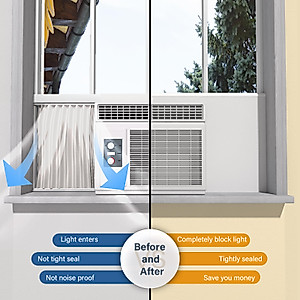 Window Air Conditioner,Side Insulated Foam Panel, Summer/Winter Heat and Draft Insulating,One-Piece Full Surround Insulation Panels Window Seal New (White)