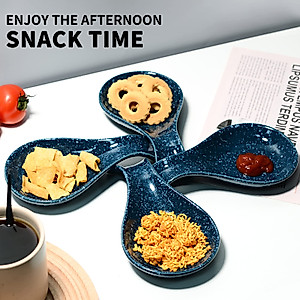 Bosilunlife Kitchen Spoon Rest - Cooking Spoon Holder for Stove Top White Coffee Spoon Rest Ceramic Spoon Holder for Kitchen Counter, Kitchen Decor for Counter, Coffee Bar Accessories (Nave Blue)