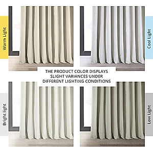 HPD Half Price Drapes Signature Velvet Thermal Blackout Curtains for Living Room 96 Inch Long (1 Panel) Rod Pocket Insulated Blackout Curtains for Bedroom Window Curtains, 100W x 96L, Off White