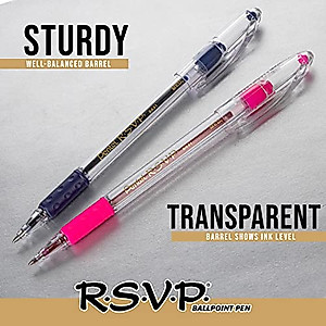 Pentel(R) R.S.V.P.(R) Ballpoint Pens, 1.0 mm, Medium Point, Clear Barrel, Black Ink, Pack Of 12, BK91-A
