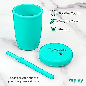 Re-Play Silicone Straw Cup for Toddlers - 8oz - Aqua