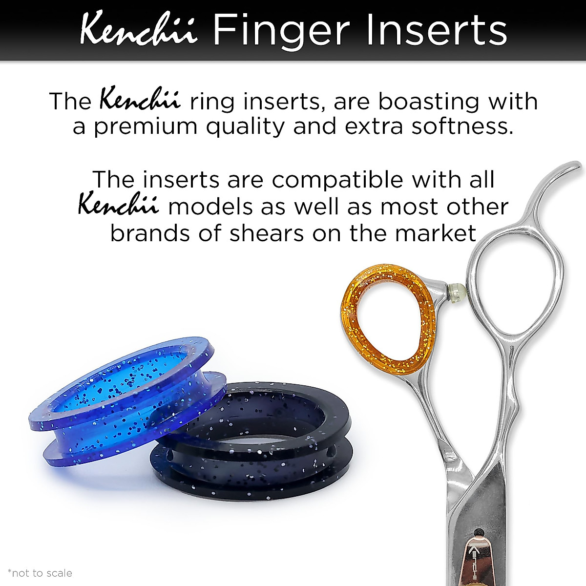 Kenchii Extra Soft Premium Shear Finger Ring Inserts - Thick, Quality Comfort. Elevate Your Grooming Experience with Precision and Style in Multiple Colors