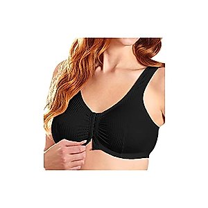 Leading Lady Women's Plus-Size Zig-Zag Weave Sleep Leisure Bra, Black, 50 B/C/D