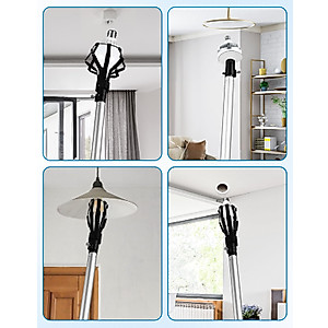 Yetolye Light Bulb Changer for High Ceilings, Lightweight Light Bulb Changer,High Reach Light Bulb Changer Reach up to 18FT,High Ceiling Light Bulb Changer with Pole-12FT Extension Pole
