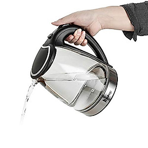 Electric Kettle with Glas,Electric Glass Kettle and Tea Maker with Temperature Controls 110V 1500W 1.8L Glass Electric Kettle with Filter, Stainless Steel Lid & Bottom
