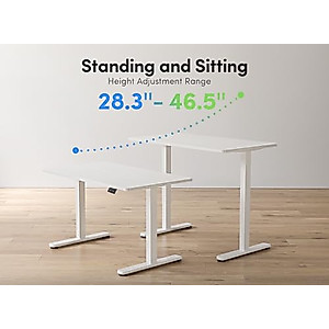 FEZIBO Electric Standing Desk, 55 x 24 Inches Height Adjustable Stand up Desk, Sit Stand Home Office Desk, Computer Desk, White