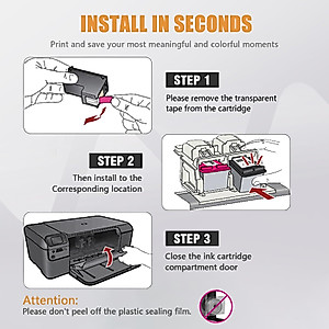 62XL Ink Cartridges Replacement for HP 62 Ink Cartridge Compatible for Envy 5540 5549 5640 5660 7640 7645 OfficeJet 5740 5741 8040 OfficeJet Mobile 250 200 Printers