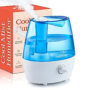 Cool Mist Humidifiers for Bedroom - 2.2L Water Tank, Baby, Office, Quiet Ultrasonic Air Vaporizer, Adjustable Mist Level, 360 Nozzle Rotation, Auto-Shut Off, Large Area Humidifier Easy Fill and Clean