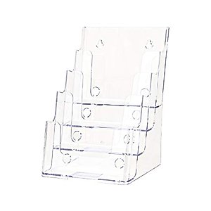 Marketing Holders 6" Wide Bi Fold Organizer Display 4 Tier Brochure Stand Literature Rack Trade Show Expos Countertop Multi Compartment Take One Holder