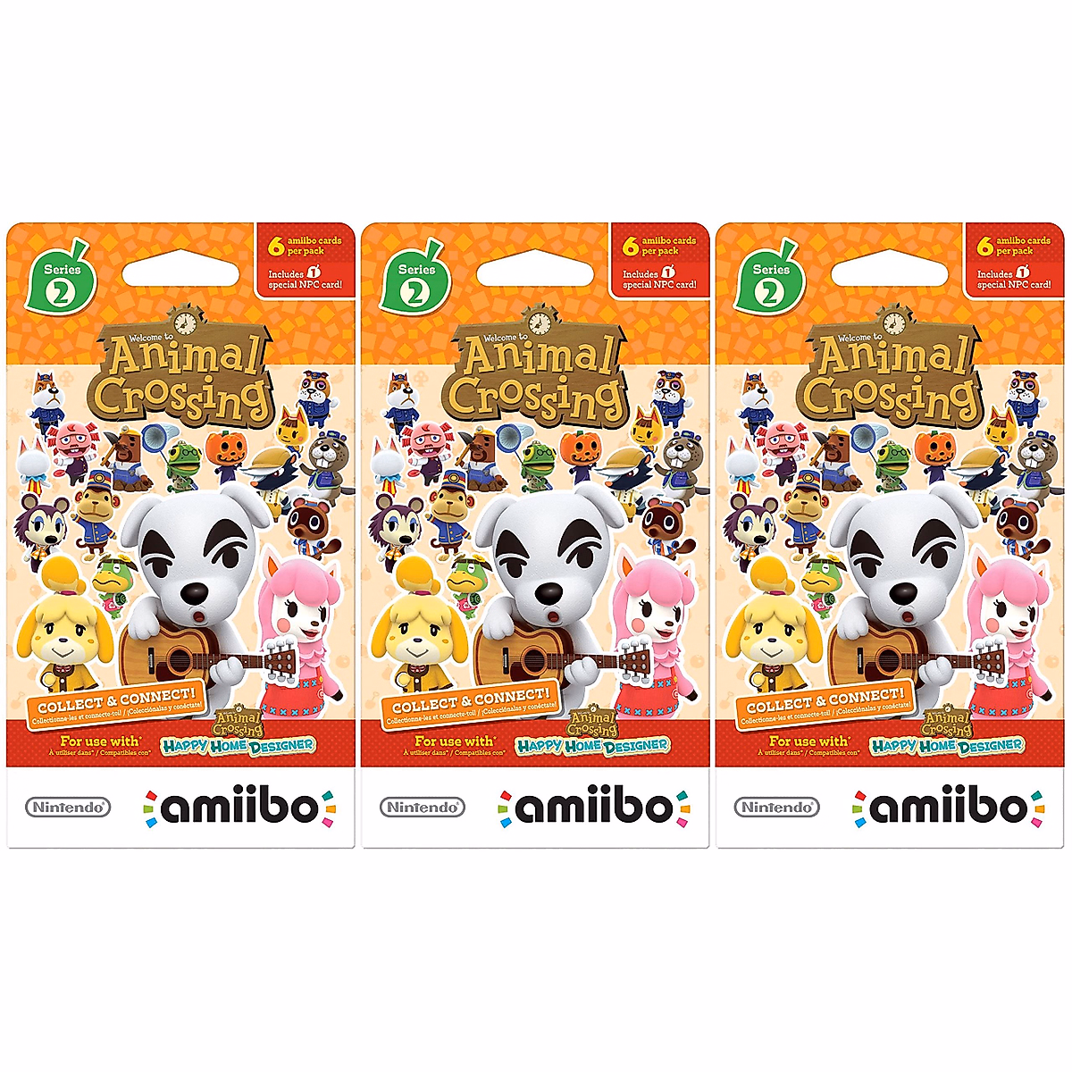 Animal Crossing Amiibo Cards 3 Pack Set of Series 2 - Nintendo Wii U