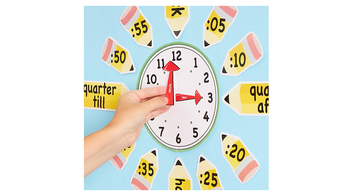 Eureka Telling Time Bulletin Board Set for Classroom & Home Learning