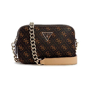 GUESS womens Noelle Crossbody Camera, Brown Logo, One Size US
