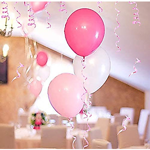 BEISHIDA 500 Yard Pink Heart Crimped Curling Ribbons I Love You Printed Balloon String Roll Valentines Day Ribbon for Gift Wrapping Party Festival Art Craft Decor Florist Flowers Decoration