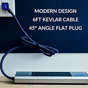 Austere VII Series Surge Protector Power Strip, 8 Wide Outlets, 3 USB C and 2 USB A 2.4 amp Ports, 45W Power Delivery | 4000 Joules Heavy Duty, EMI/RFI Filtering, 7 Year Component Guarantee