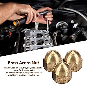 Brass Acorn Nut Kit Dome Brass Acorn Nuts, Silicone Caulking Tool Head Cap Hex Nuts Set Vehicle Fasteners (M4(20PCS))