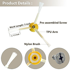 Side Brushes Compatible with IRobot Roomba all 800 900 Series 805 850 860 861 864 865 866 870 871 880 885 890 891 960 961 966 980 981 985 Vacuum Cleaner Parts Accessory
