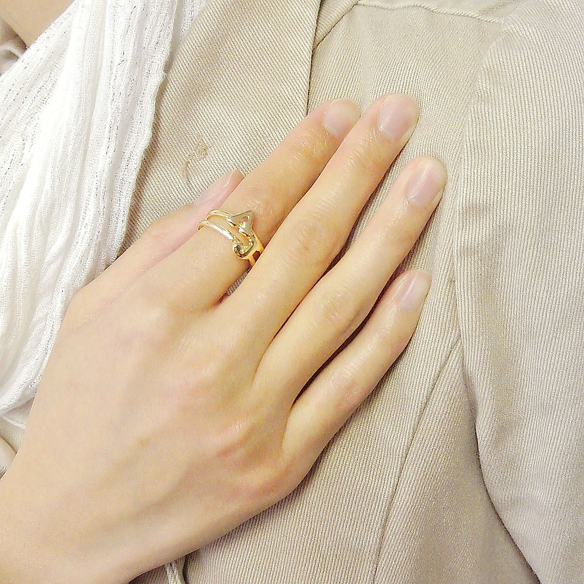 Wrapables Gold Plated Stackable Initial Letter Ring Size 6, Letter G