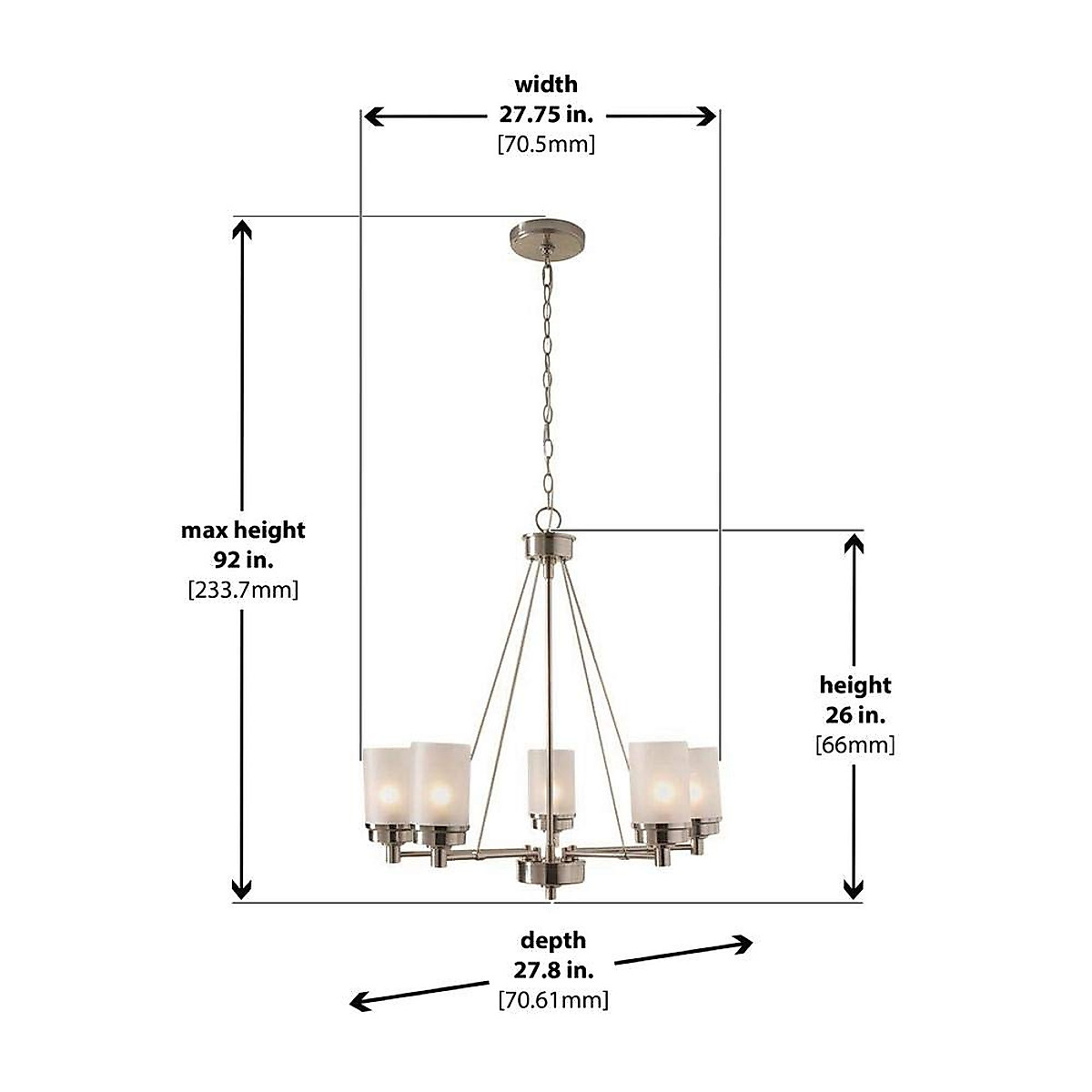 Hampton Bay 5-Light Brushed Nickel Chandelier