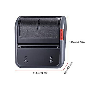 VIBY Portable 80mm Thermal Label Printer BT Label Maker Sticker Machine with Rechargeable Battery for iOS Android Computer