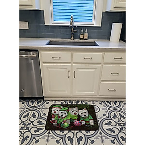 Caroline's Treasures Westie Christmas Santa's Assistants Machine Washable Memory Foam Mat doormats, Multicolor