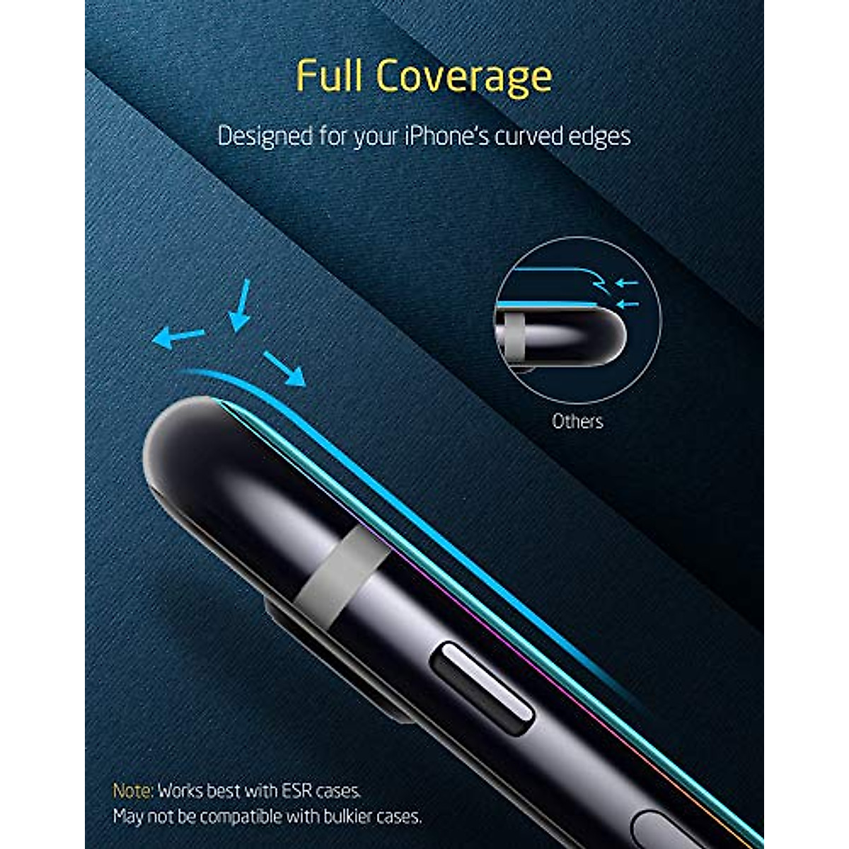 ESR Tempered-Glass for iPhone SE Screen Protector,[2-Pack] [3D+ Maximum Protection Full Coverage], Premium Tempered Glass Screen Protector for iPhone SE 2020, 4.7", (Black)