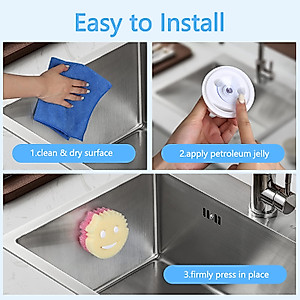 Sponge Holder, Sink Caddy for Scrub Sponges with Suction Cup Installation, Kitchen/Bathroom Sink Sponge Storage, Self Draining, Dishwasher Safe for Holding Smiley Sponges (Sponges Not Included),1pcs