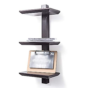 PIBM Stylish Simplicity Shelf Wall Mounted Floating Rack Wooden Solid Wood Storage Shelves Books Collection Display,3 Colors Avaliable,3 Layers / 4 Layers / 5 Layers, Black , 20X66.2cm