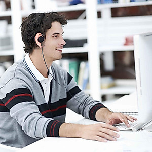 EXMAX SEP-01 Sports Stereo Headphones 3.5mm Headset Single Side Ear Hook Bass Earphone for Wireless Tour Guide System Receiver MP3 Player Laptop Computer Tablets-Left Side